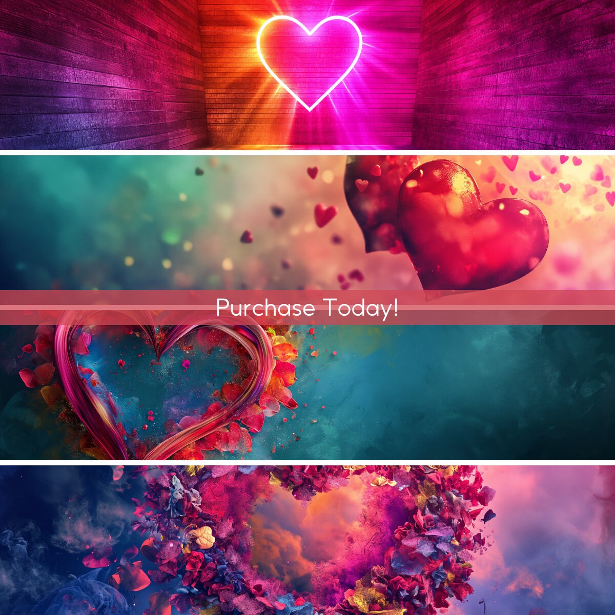 Valentine's Day Virtual Backgrounds Vol. 2 4 Zoom Virtual Backgrounds ...