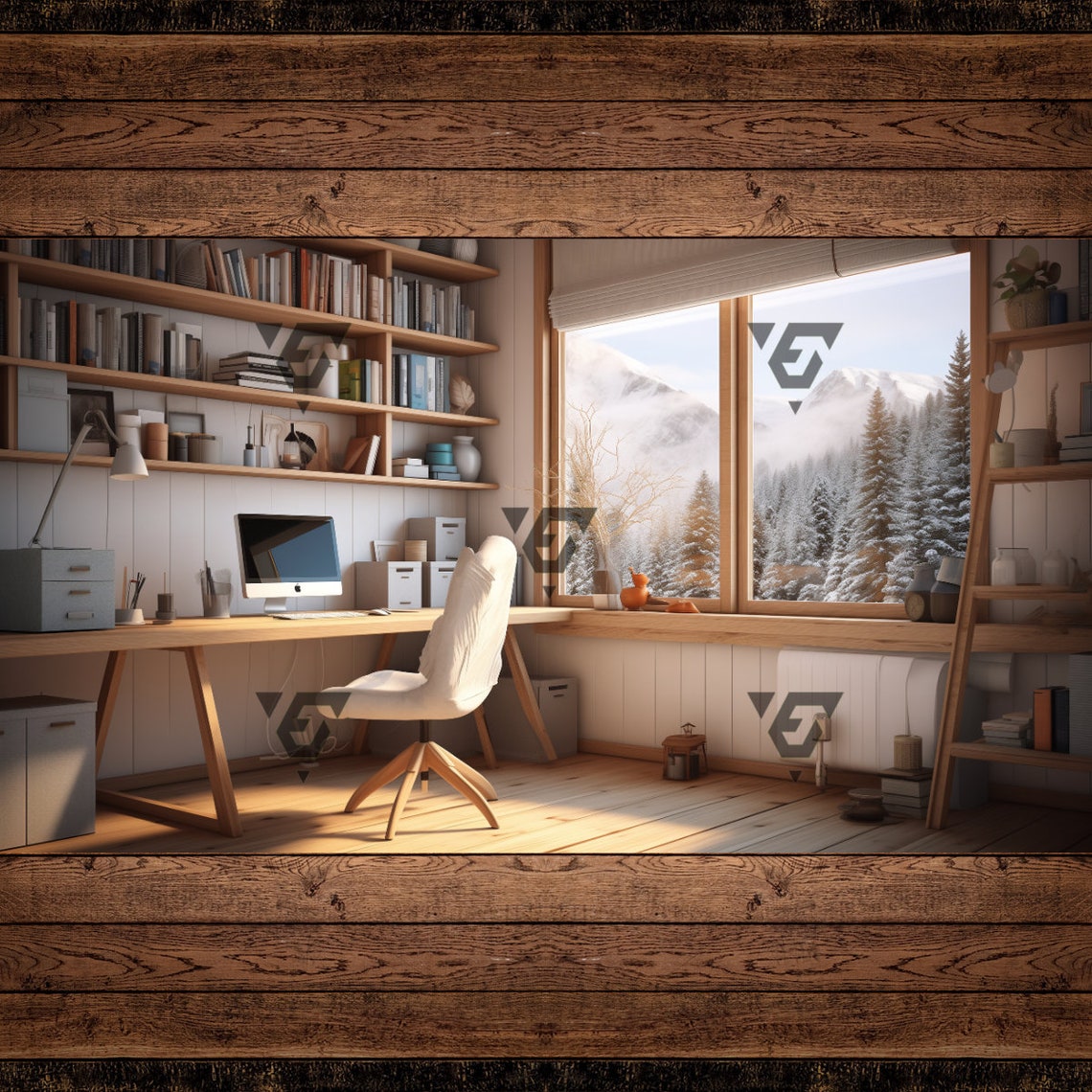Cozy Virtual Backgrounds Winter Office Scenes 4 Zoom Virtual ...