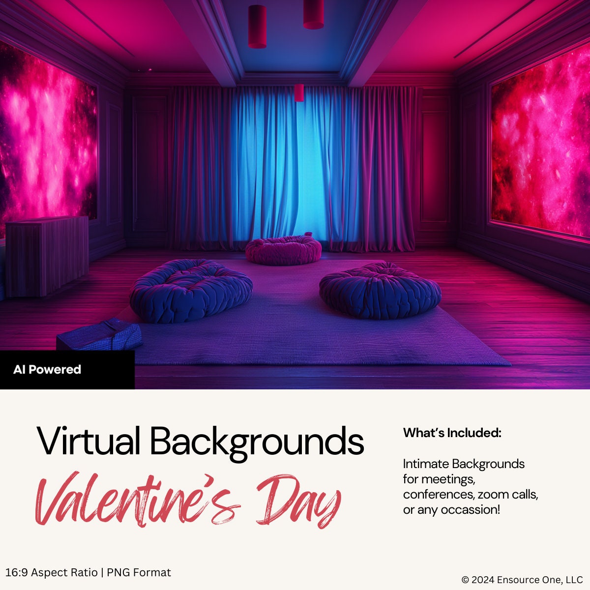 Valentine's Day Virtual Backgrounds Vol. 1 4 Zoom Virtual Backgrounds ...