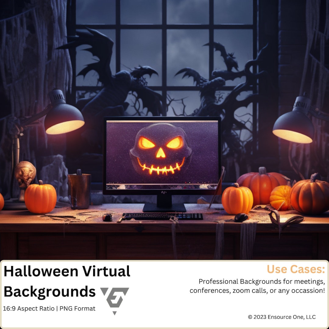 Halloween Spooky Office Virtual Backgrounds | 4 Zoom Virtual ...
