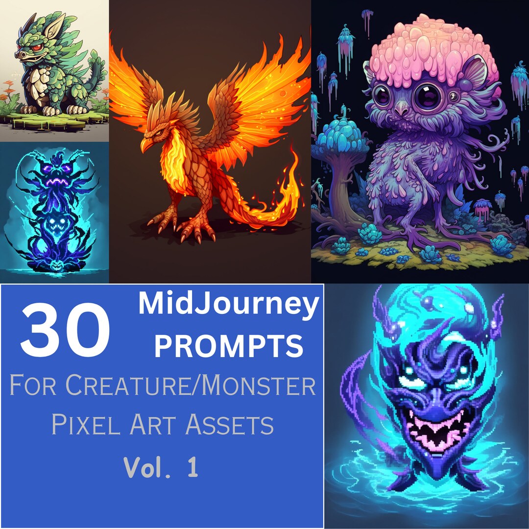 30 Pixel Art Asset Prompts for Creature & Monster - Etsy