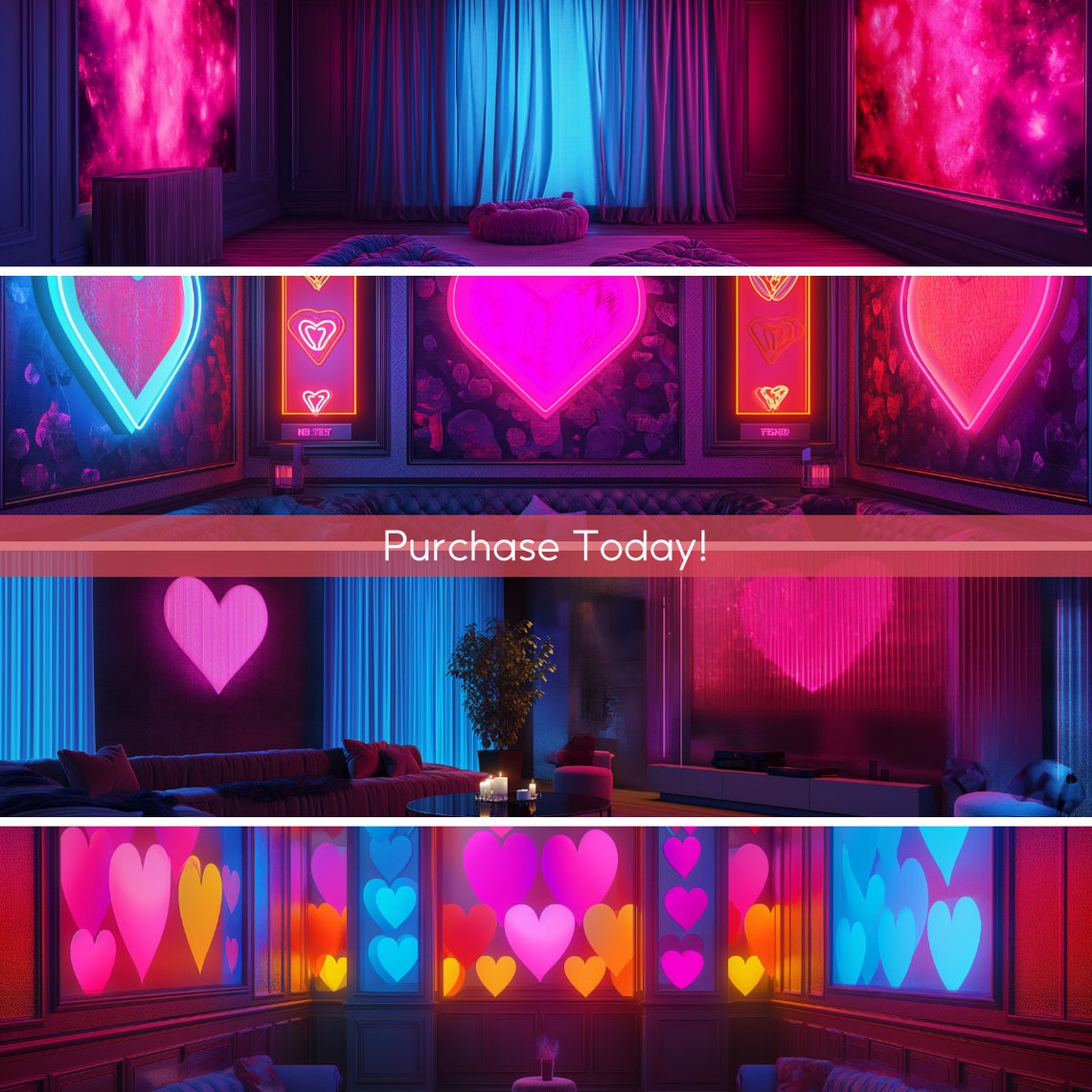 Valentine's Day Virtual Backgrounds Vol. 1 4 Zoom Virtual Backgrounds ...