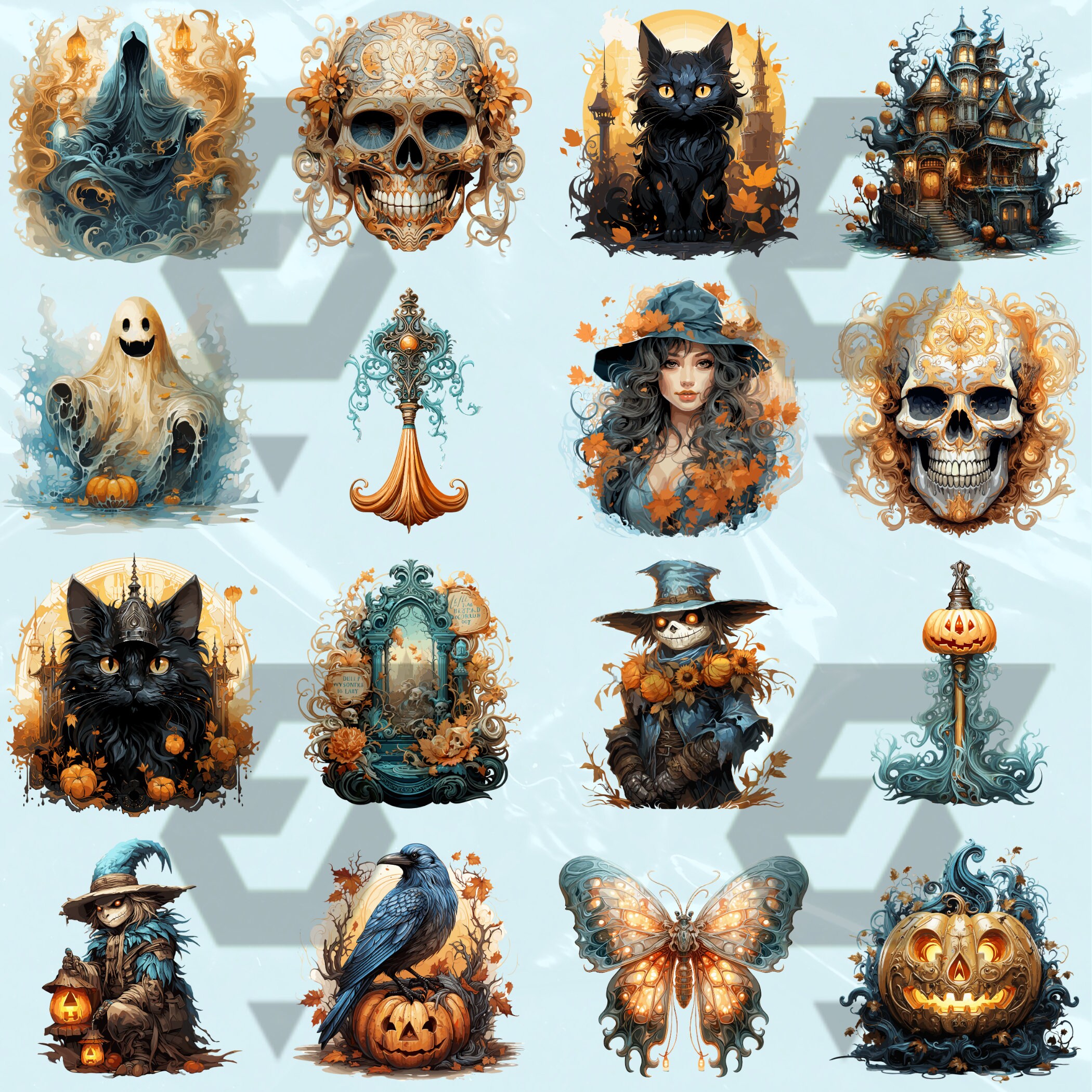 Halloween Clipart PNG Set 20 Halloween Clipart, Commercial Use Clip Art ...