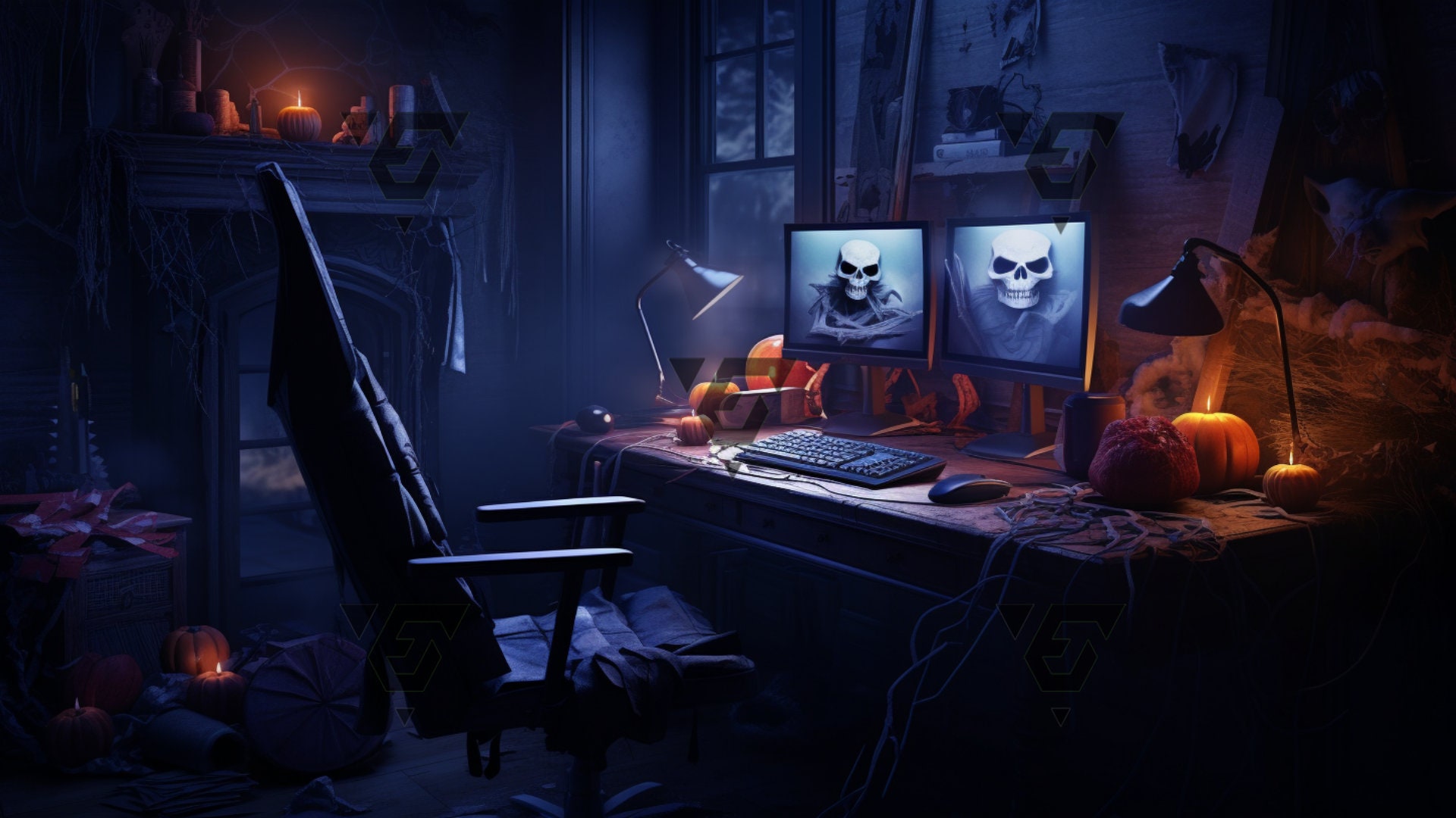 Halloween Spooky Office Virtual Backgrounds | 4 Zoom Virtual ...