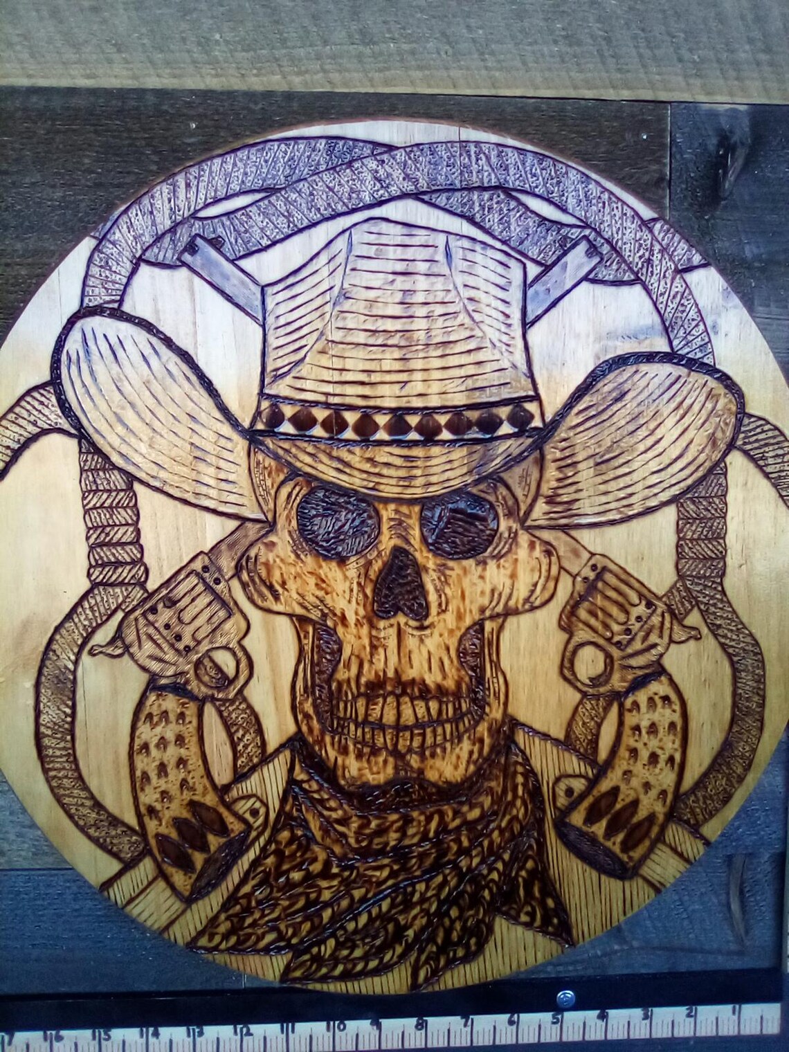 Cowboy Skull, Wood Burning, Wall Hanging, Pyrography - Etsy