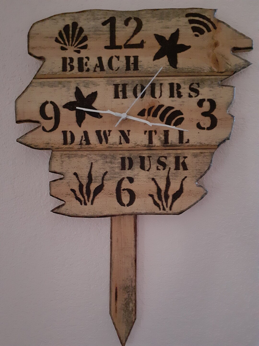 Beach Themed Wooden Clock - Etsy