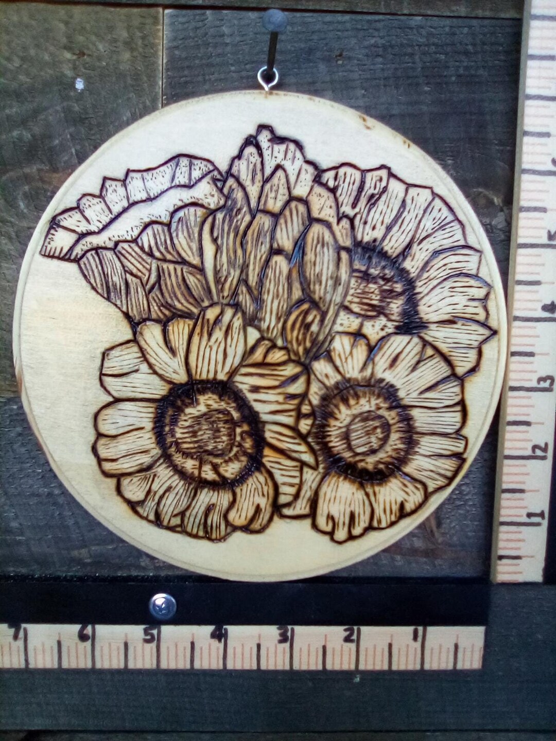 Saguaro Blooms, Wood Burning, Flowers, Wall Hanging, Pyrography - Etsy