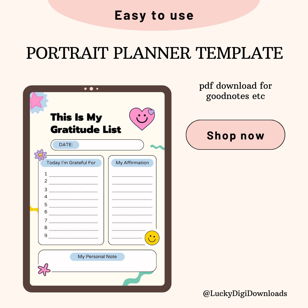 Digital Planner Goodnotes Template Digital Download Planner Page for ...