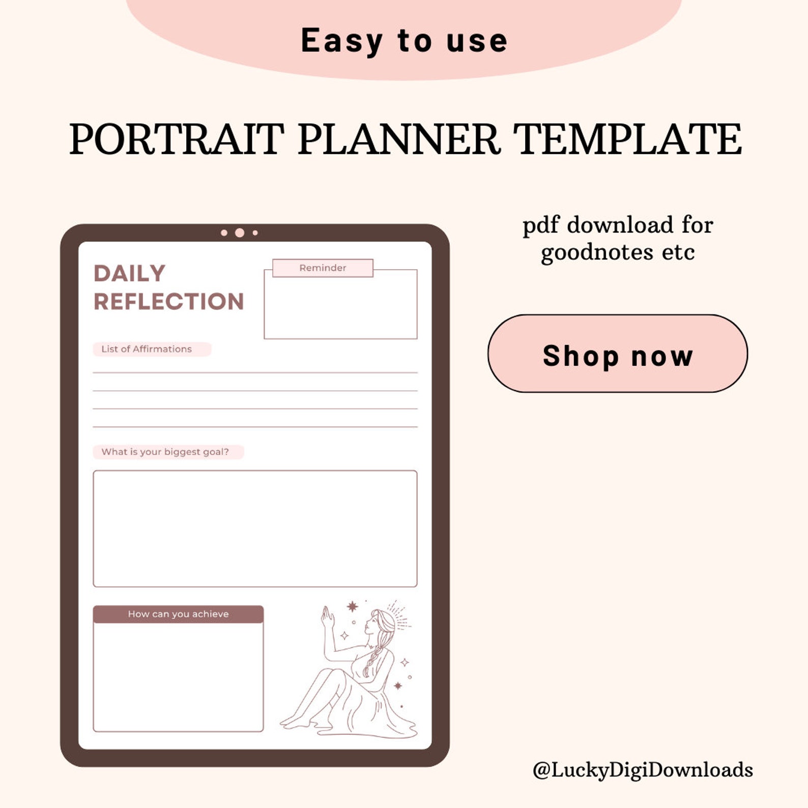 Digital Planner Goodnotes Template Digital Download Planner Page for ...