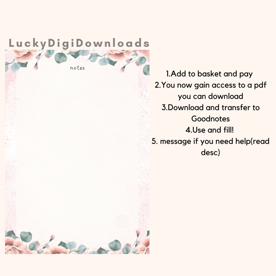 Digital Notes Page Goodnotes Template Digital Planner Page for ...