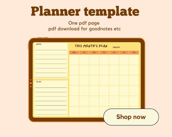 Blue Digital Goodnotes Planner Template, Undated Planner, Planner Page ...