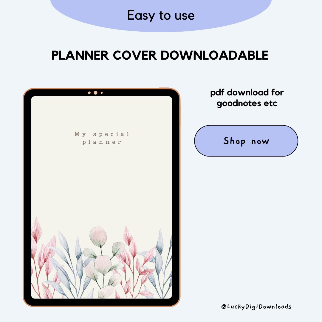 Planner Cover Goodnotes Template Digital Planner Cover Page for ...