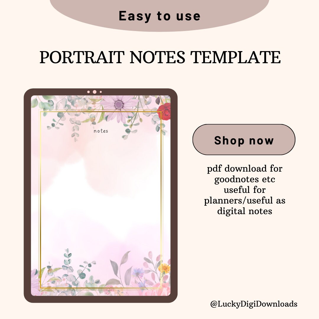 Digital Notes Page Goodnotes Template Digital Planner Page - Etsy
