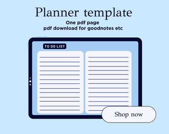 Blue Digital Goodnotes Planner Template, Undated Planner, Planner Page ...