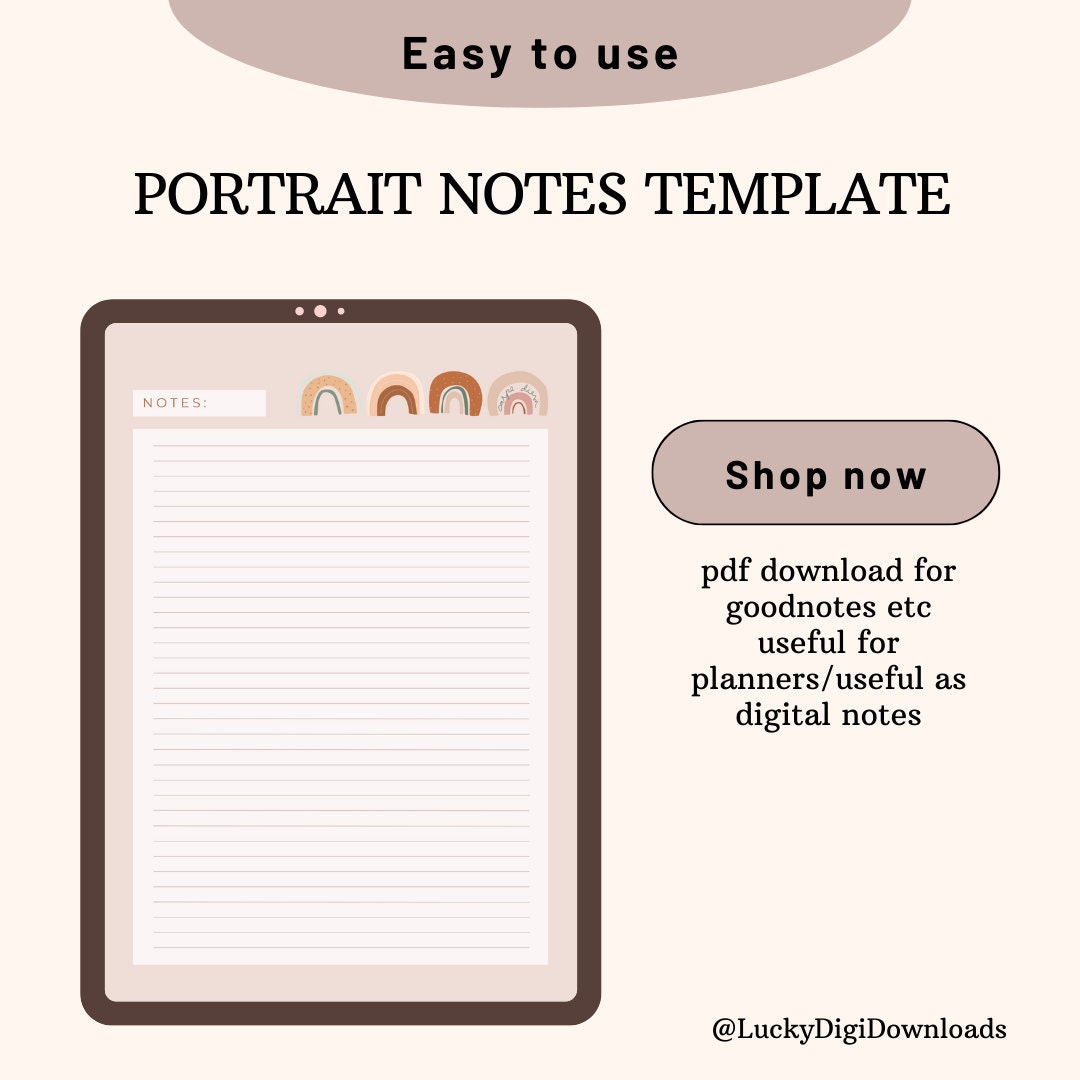 Digital Notes Page Goodnotes Template Digital Planner Page - Etsy