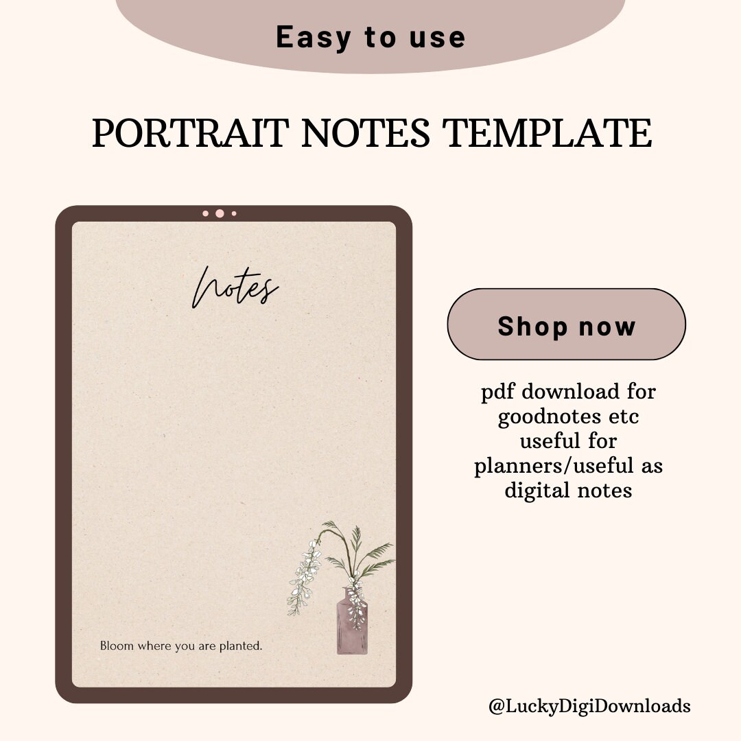 Digital Notes Page Goodnotes Template Digital Planner Page for ...