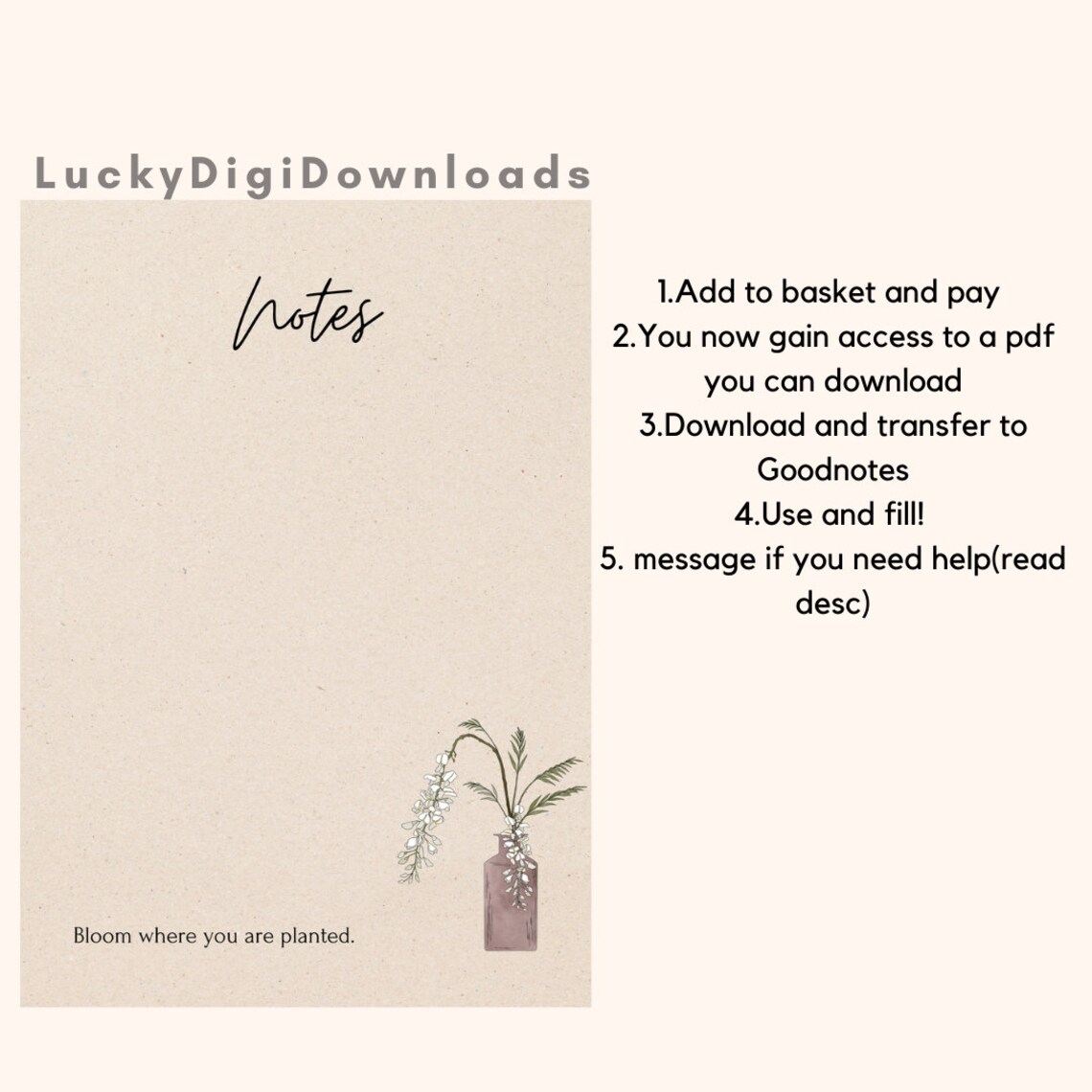 Digital Notes Page Goodnotes Template Digital Planner Page for ...