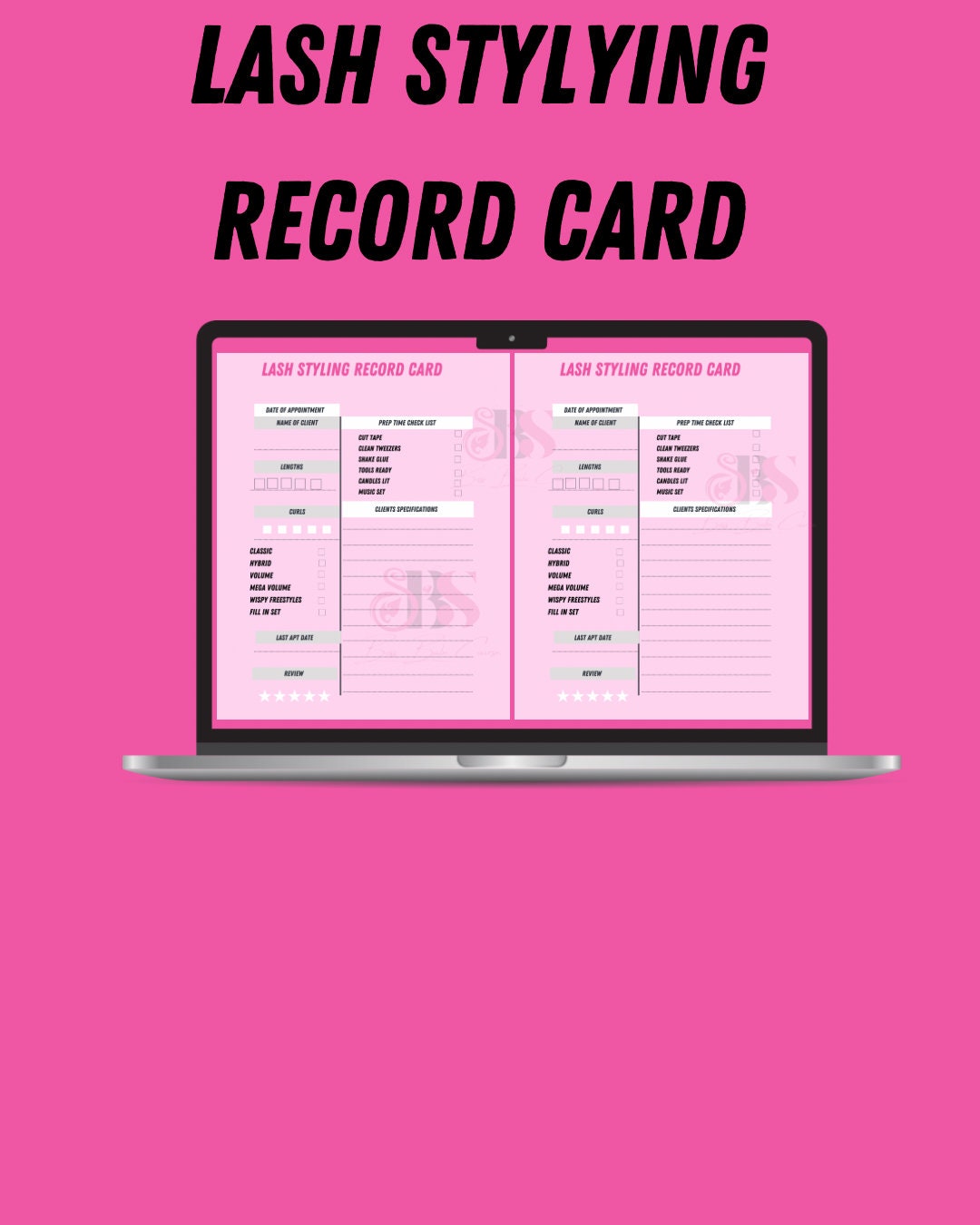 LASH Styling Record Printables Card for Responsible Lash Techs , Buy ...