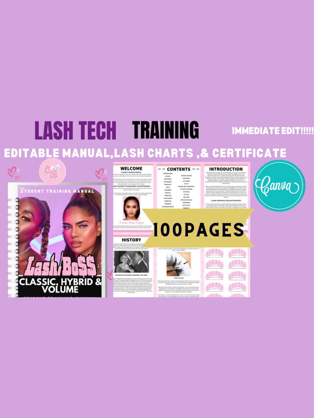 Editable Eyelash Extension Manual 2023 , CLASSIC ,HYBRID & VOLUME ...