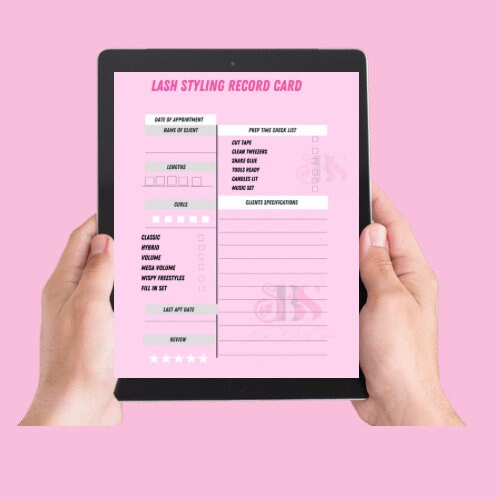 LASH Styling Record Printables Card for Responsible Lash Techs , Buy ...