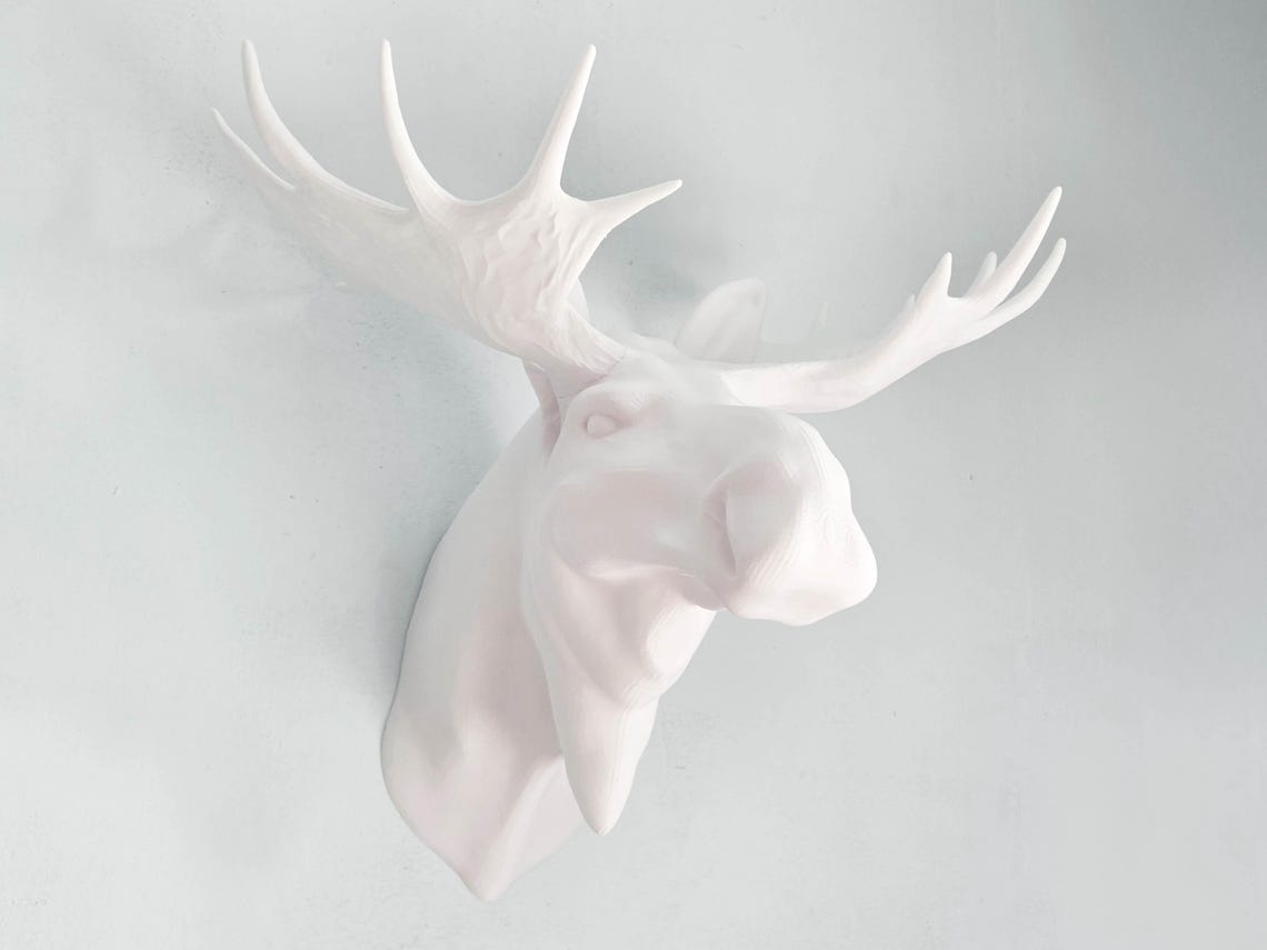 Elk Moose Grand Majestic Head Wall Mount: Faux Taxidermy Trophy Decor ...