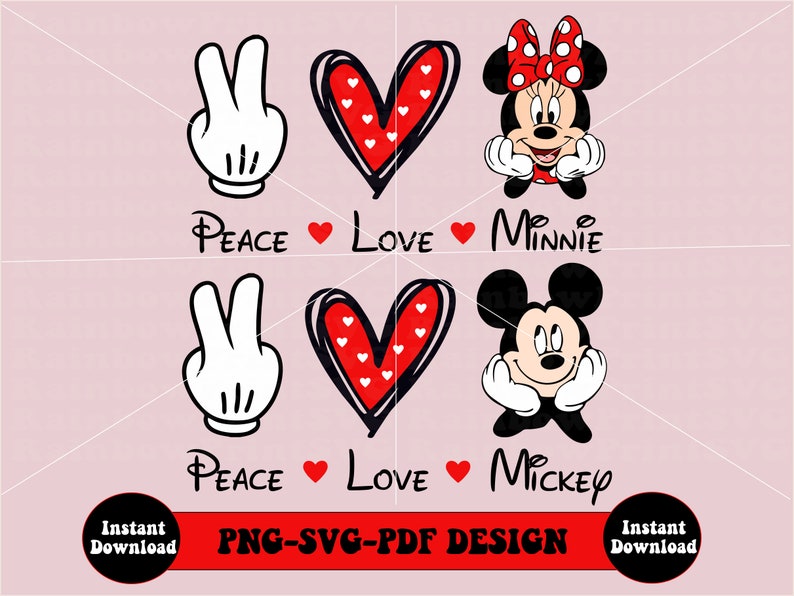 Peace Love Mouse Svg Png Peace Love Mouse Valentine Svg Png - Etsy