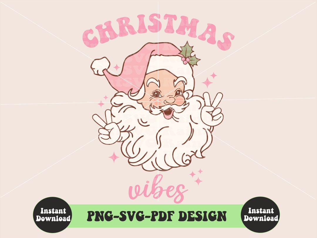 Retro Pink Santa Claus SVG, Christmas SVG, Christmas Vintage Svg ...