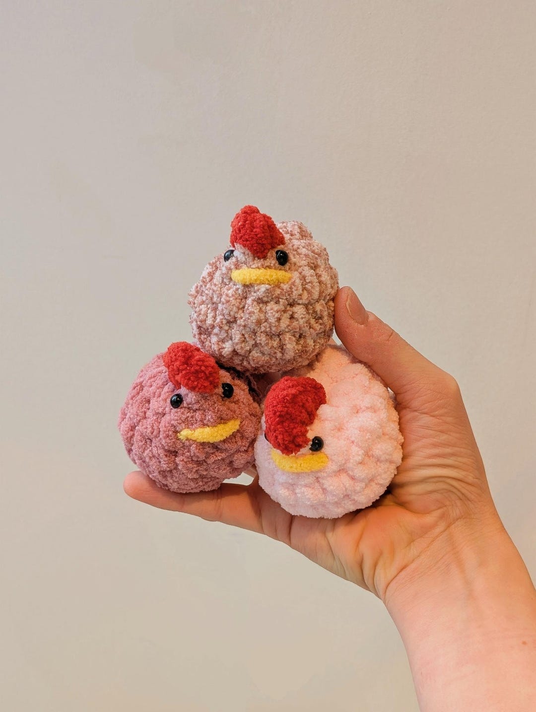 Crochet Mini Chicken Plushie | Crochet Spring Gift | Crochet Pink ...