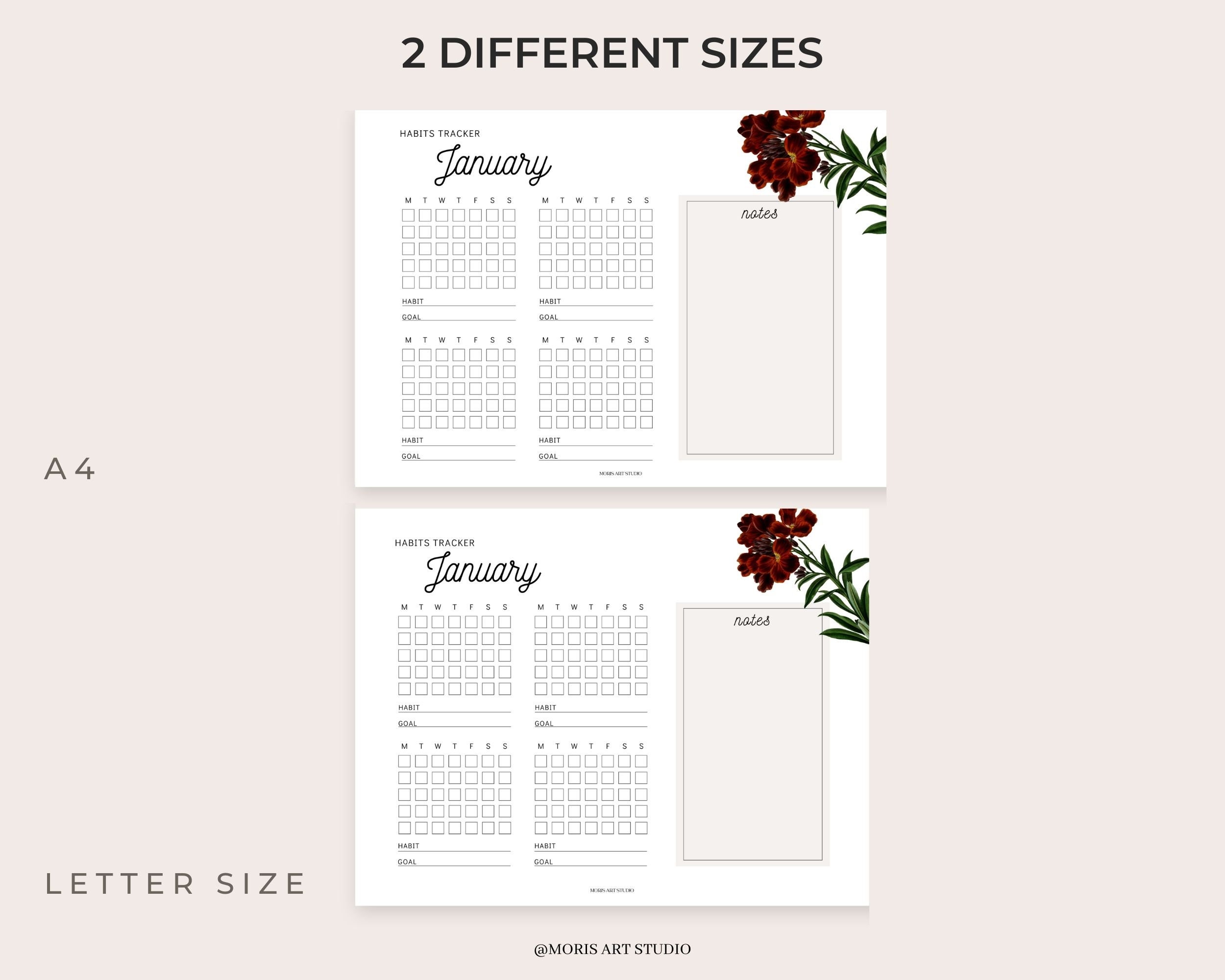 Monthly Habit Tracker Printable & Digital Routine Tracking - Etsy