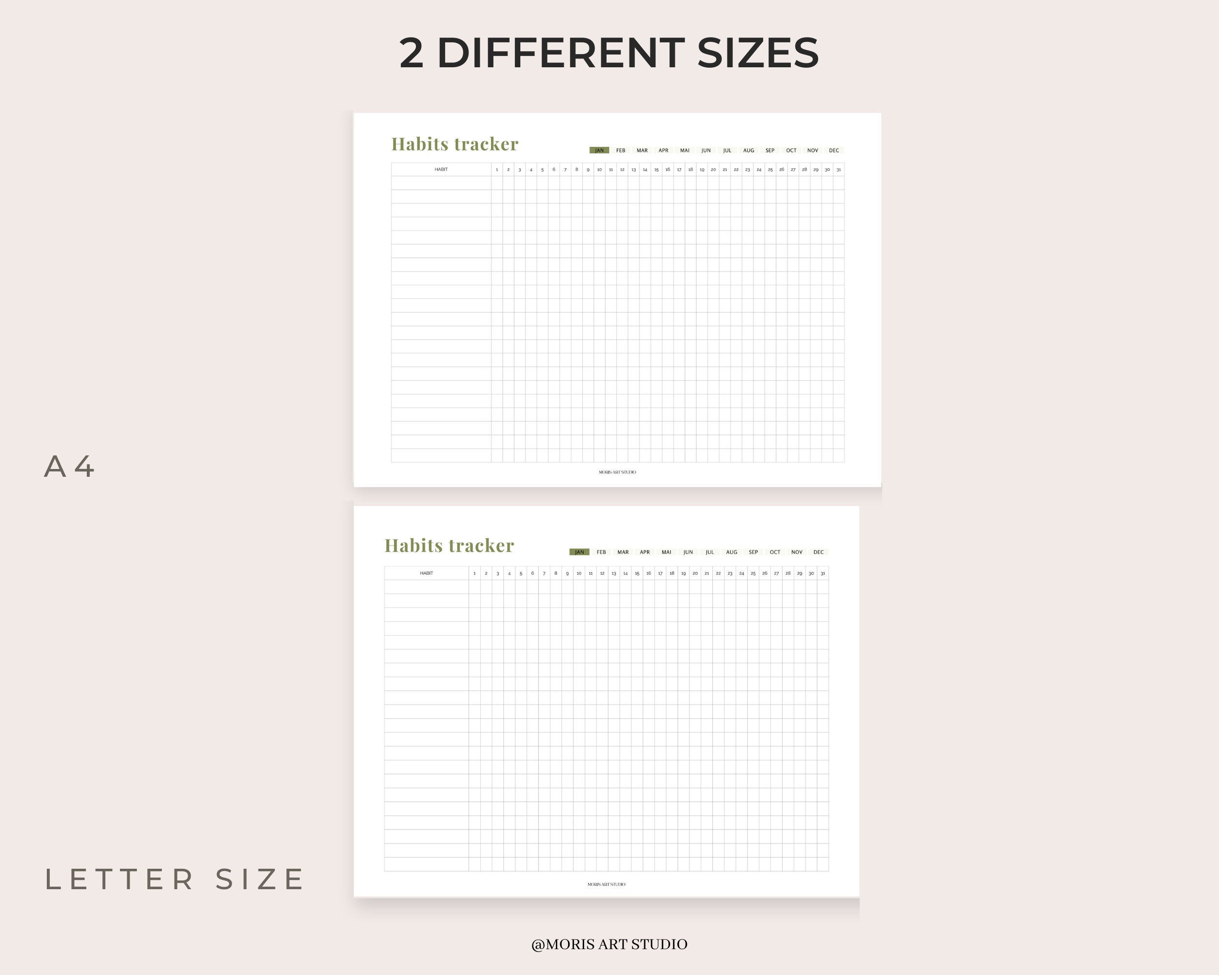 Monthly Habit Tracker Printable & Digital, Routine Tracking Habits, 30 ...