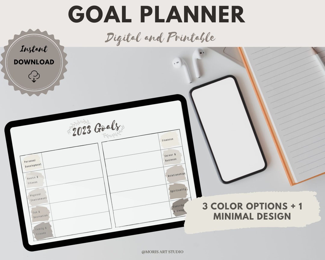 2023 Goal Planner, Goal Setting, Productivity Planner and Goal Progress ...