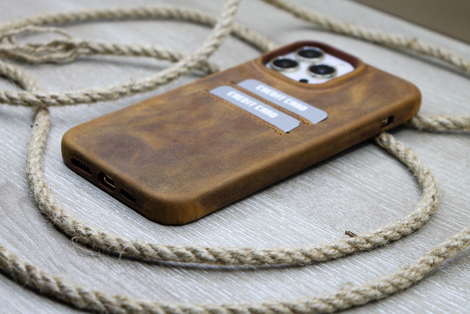 Full Grain Leather Phone Case, Camel Phone Cover, iPhone 14, 13, 12, 11 ...