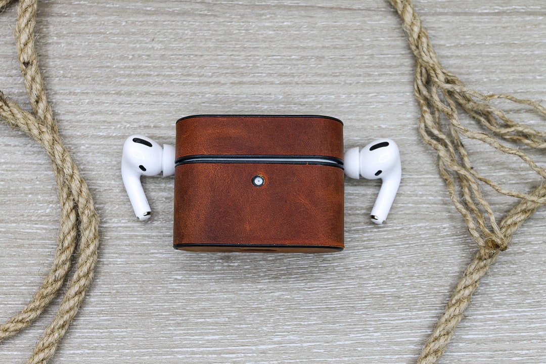 Custom Tan Leather AirPod Cover, Vintage AirPod 1/2 & Airpods Pro / 2 ...