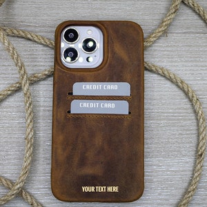 Full Grain Leather Phone Case, Camel Phone Cover, iPhone 14, 13, 12, 11 ...