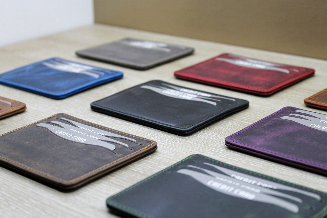 Personalized Credit Card Holder, Minimalist Leather Card Pouch, Luxury ...