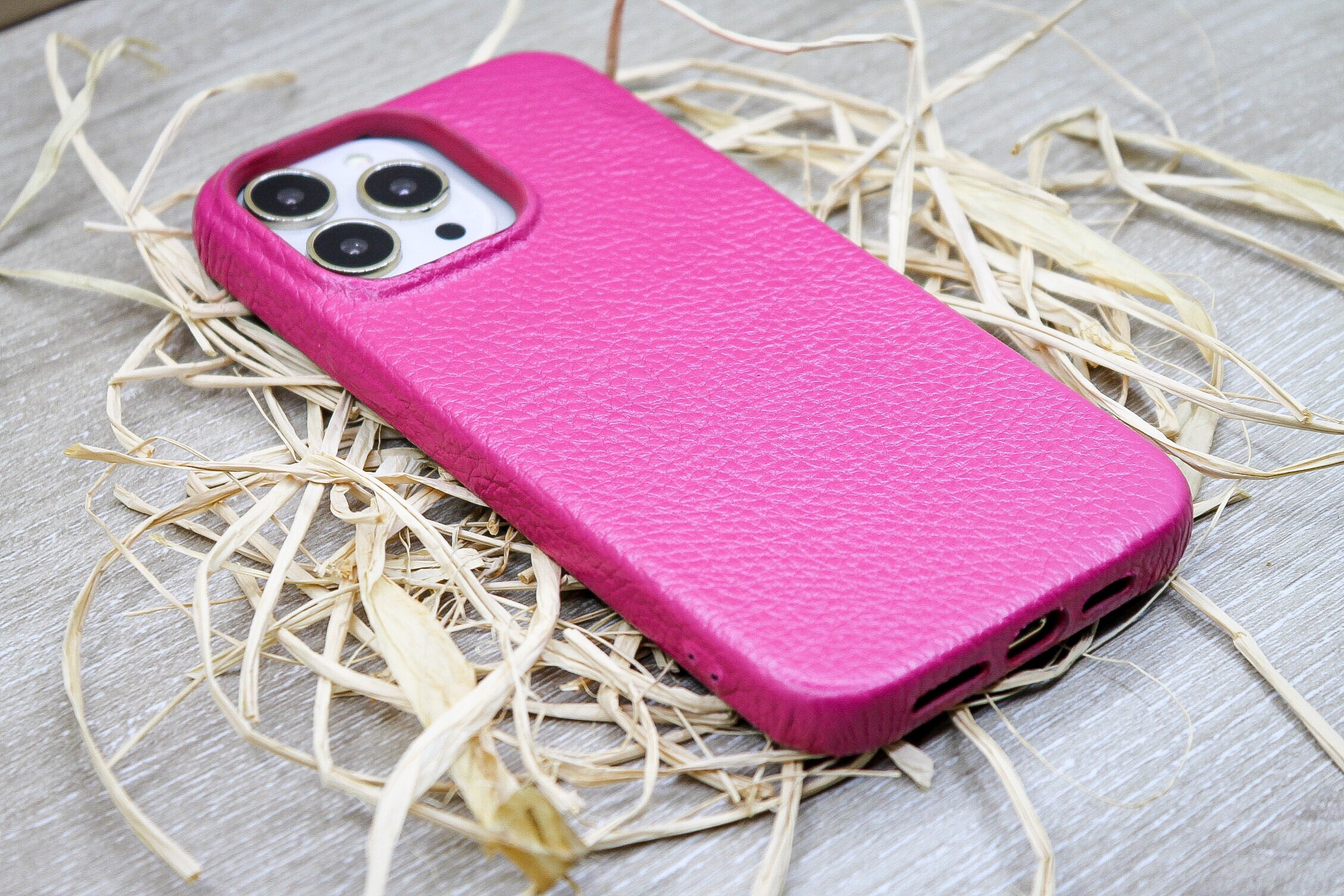 Personalized Genuine Leather Pink Phone Cover Iphone 14 13 - Etsy