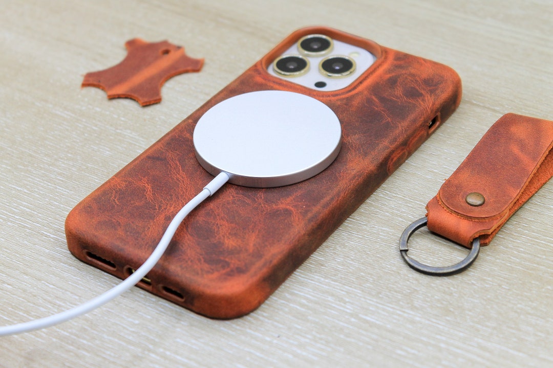 Magsafe Leather Phone Cover, Tan iPhone Case, iPhone 15, 14, 13, 12, 11 ...
