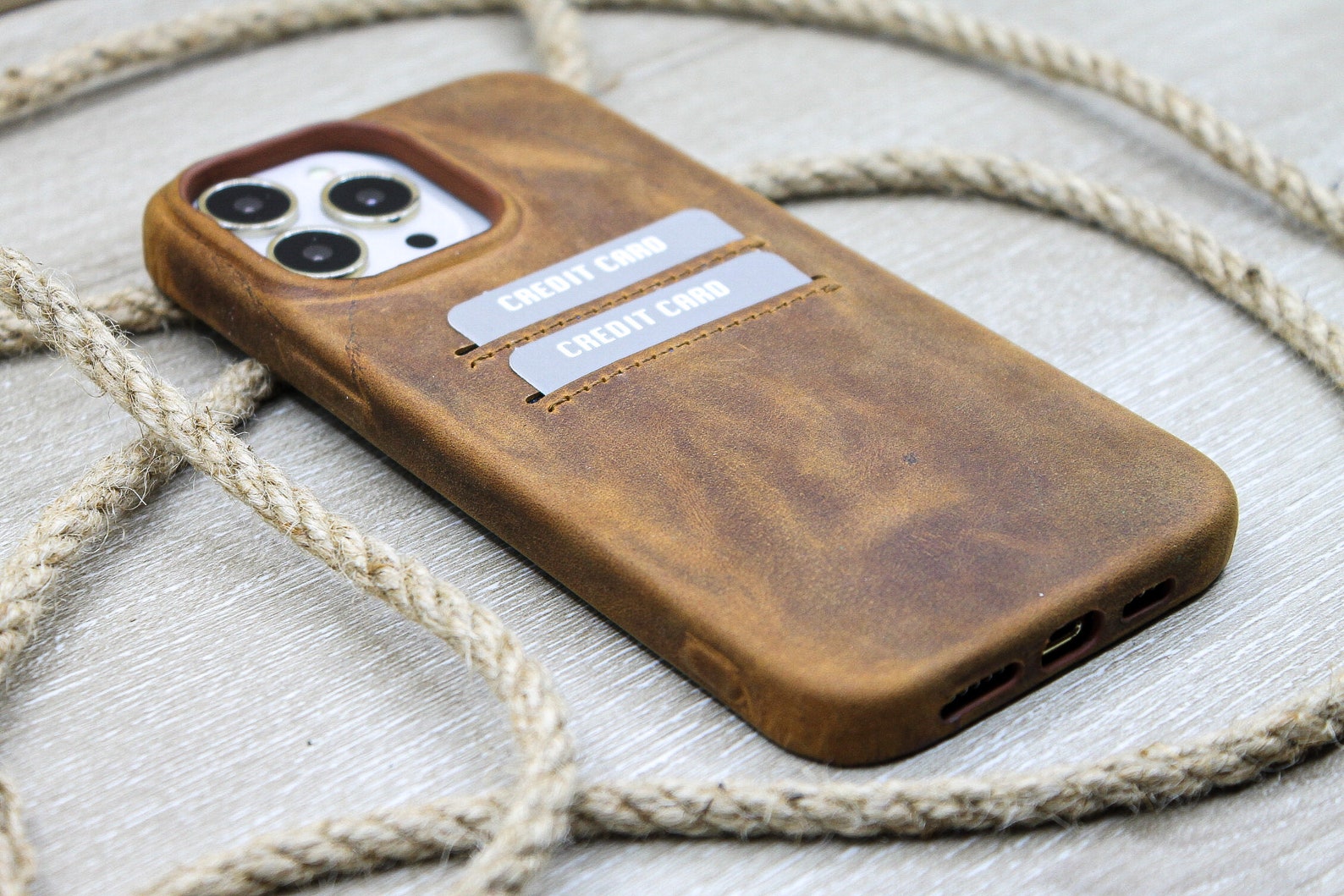 Full Grain Leather Phone Case, Camel Phone Cover, iPhone 14, 13, 12, 11 ...
