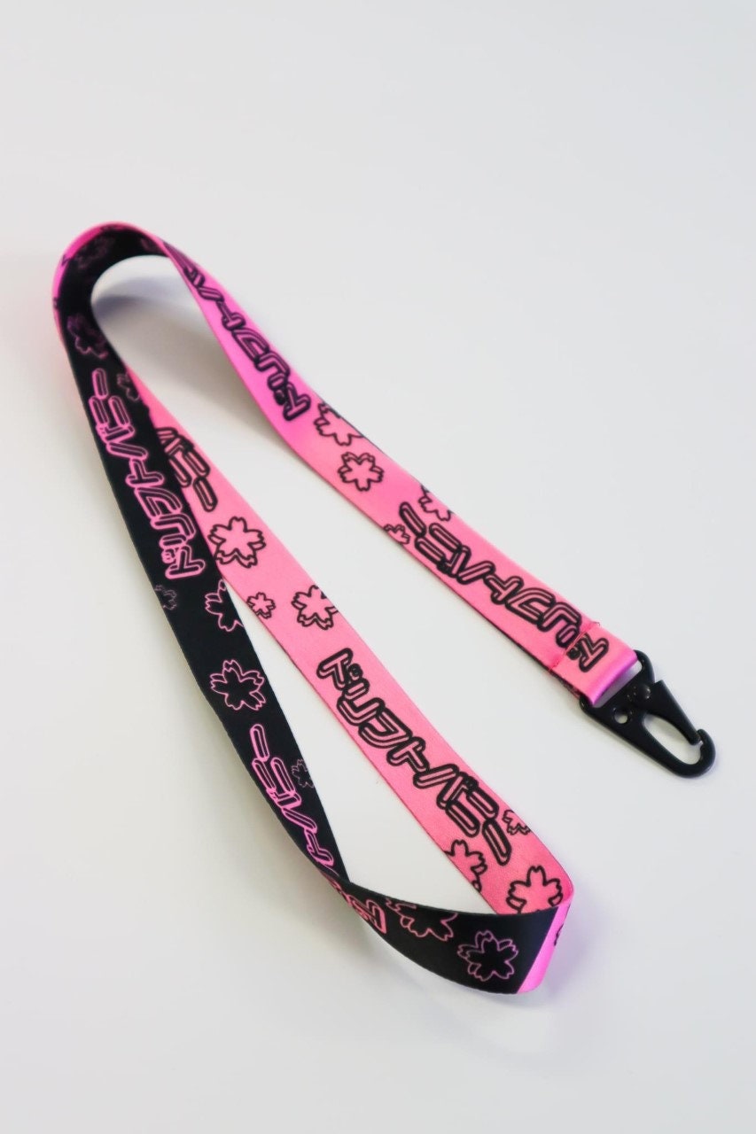 Sakura Pink and Black Lanyard - Etsy