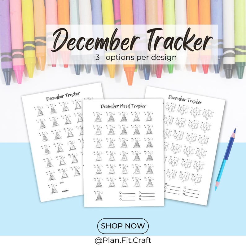 December Tracker Coloring Pages Bundle: Mood, Exercise, and Habit ...