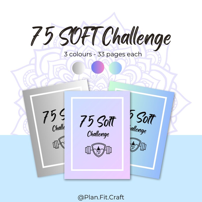 75 Soft Challenge Printable PDF Gentle Self-improvement Workbook 75 Day ...