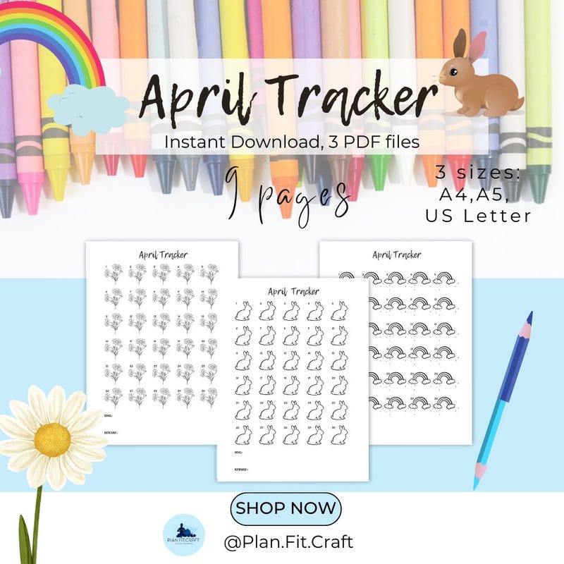 April Habit Tracker - Etsy