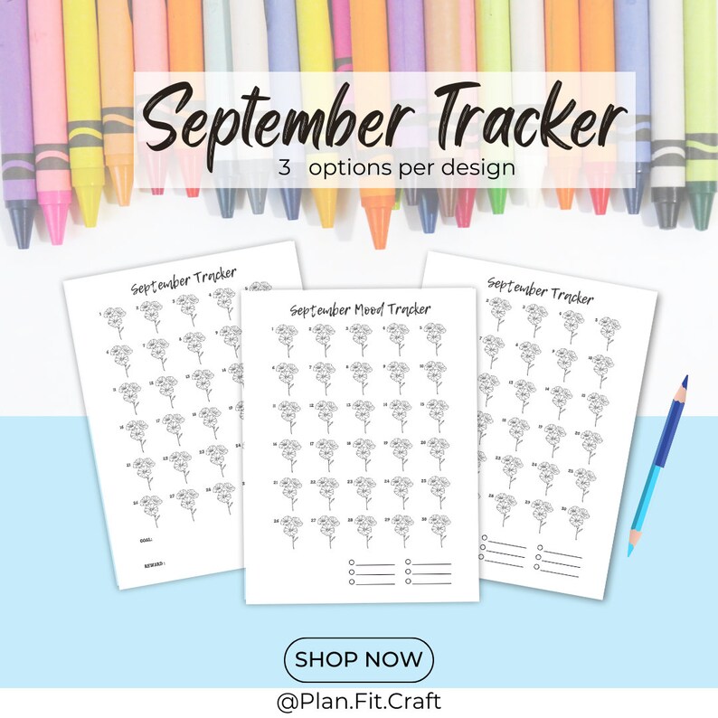 September Autumn Tracker Coloring Pages Bundle: Mood, Exercise, and ...