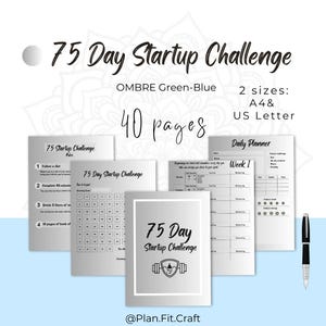 75 Day Startup Challenge Printable: Self-improvement Workbook (A4/US ...