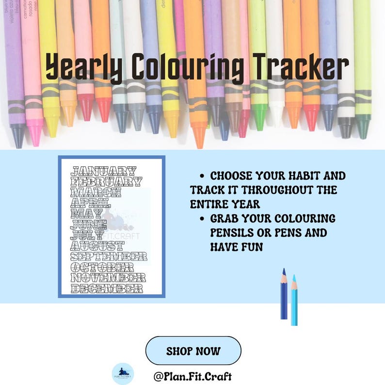 Year-long Coloring & Habit Tracking Printable - Regular Year and Leap ...