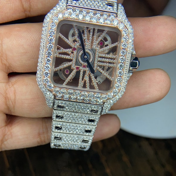 Iced Out Cartier Watch - Etsy