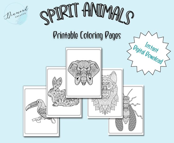 Spirit Animals Coloring Pages - Etsy