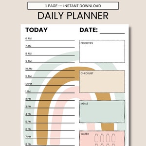 Daily Schedule, Printable Daily Planner, Productivity Planner, Instant ...