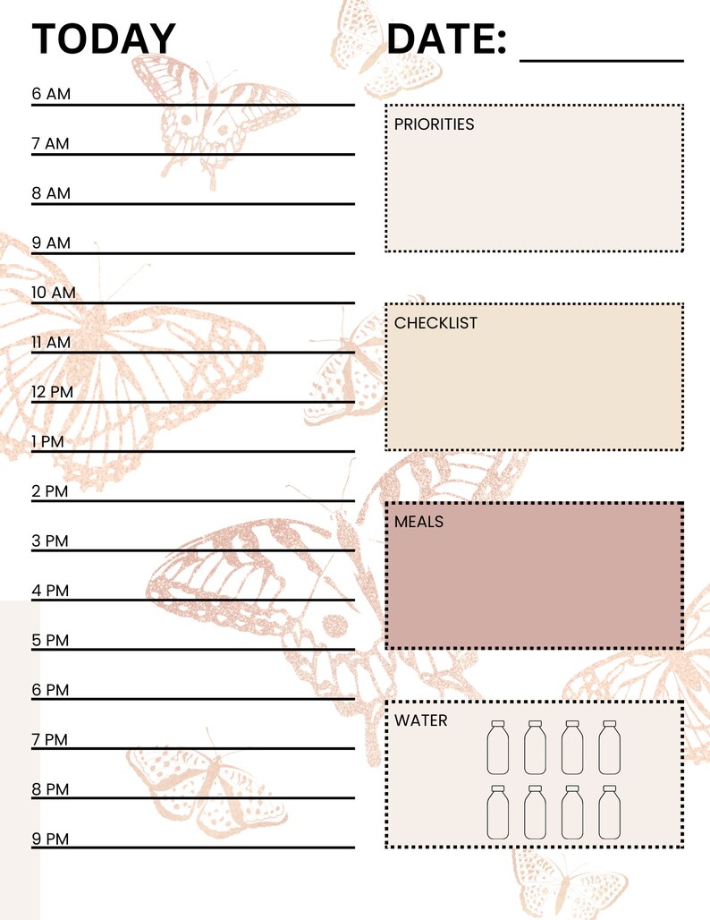 Daily Schedule, Printable Daily Planner, Productivity Planner, Instant ...