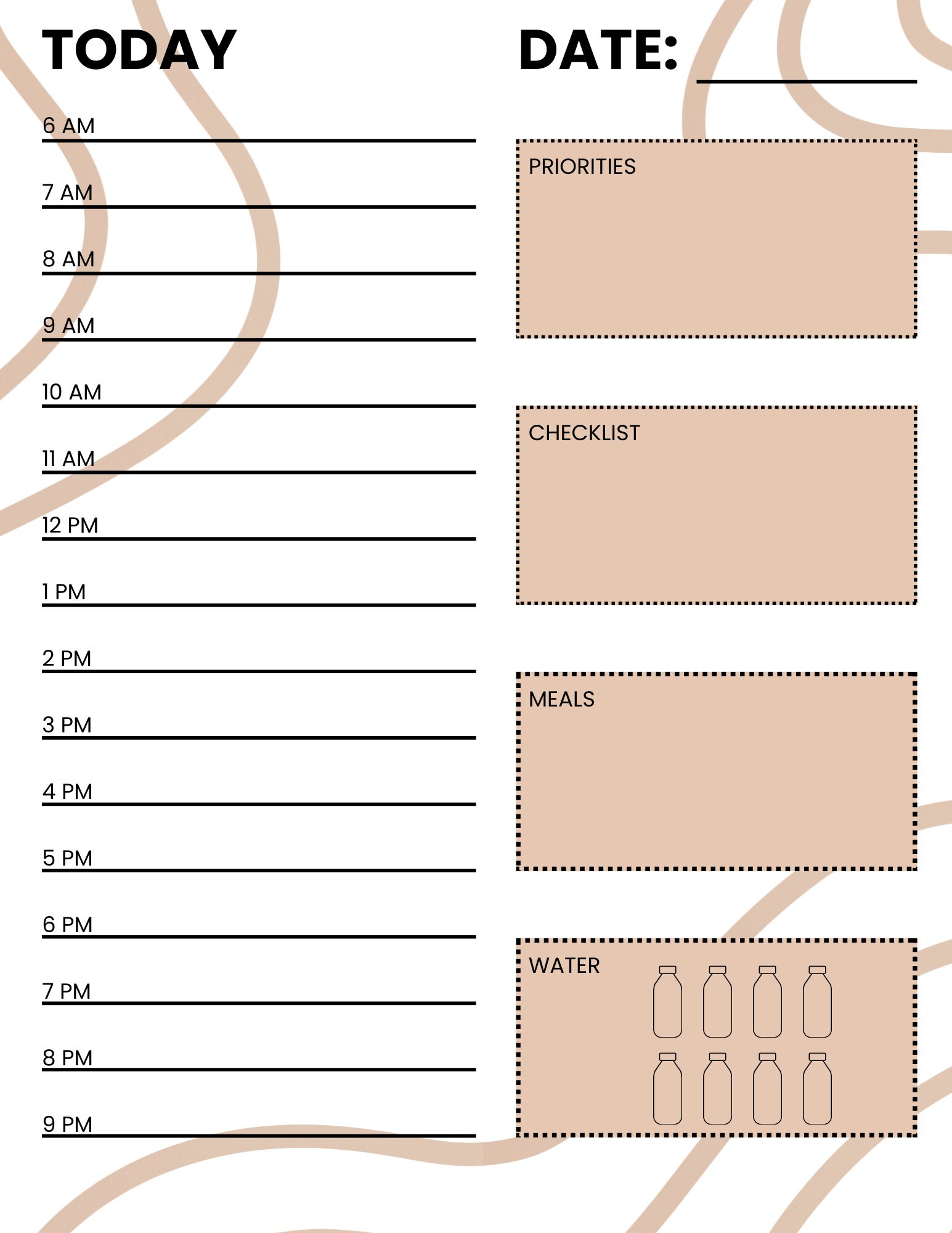 Daily Schedule, Printable Daily Planner, Productivity Planner, Instant ...